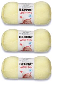 bernat softee baby solid yarn - (3) light gauge 100% acrylic - 5oz - lemon - (3-pack)