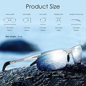 DADA-PRO Polarized Sunglasses Men Sport Driving Sun Glasses Ultralight Al-Mg Mirrored Shades UV400 Protection (Mirror)