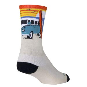 sockguy, daze, crew sock, sporty and stylish, 6 inches - small/medium