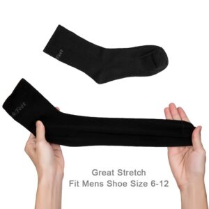 Toes&Feet Men's 5-Pack Black Anti Odor Resist Anti-Sweat Thin Cotton Crew Sports Socks, Size 6-12