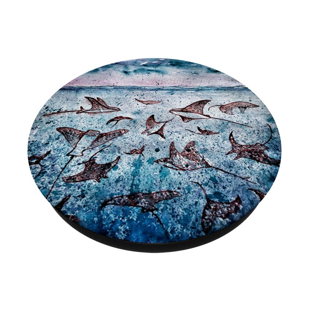 Cool Ocean Life with Manta Rays Gift for Sea Life Lovers PopSockets PopGrip: Swappable Grip for Phones & Tablets