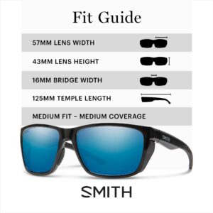 SMITH Longfin Sunglasses – Performance Sports Active Sunglasses for Watersports, Fishing & More – For Men & Women – Black + Blue ChromaPop Polarized Mirror Lenses