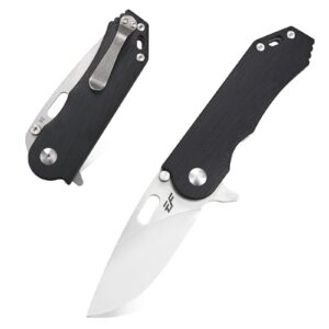 eafengrow ef32 folding knife d2 steel blade and g10 handle pocket edc tool knife for working camping outdoor activities(black)