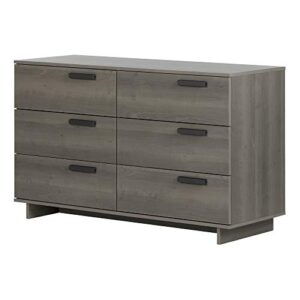 south shore cavalleri 6-drawer double dresser, gray maple