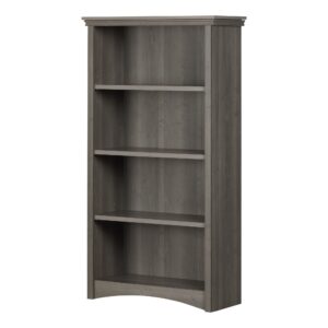 south shore artwork 4-shelf bookcase, gray maple