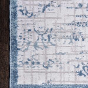 Unique Loom Aberdeen Collection Area Rug - Stanhope (4' 1" x 6' 1" Rectangle, Blue/ Gray)