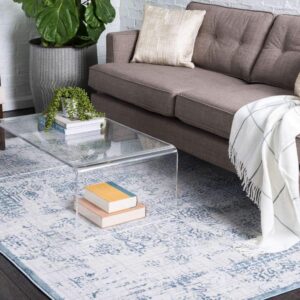 Unique Loom Aberdeen Collection Area Rug - Stanhope (4' 1" x 6' 1" Rectangle, Blue/ Gray)