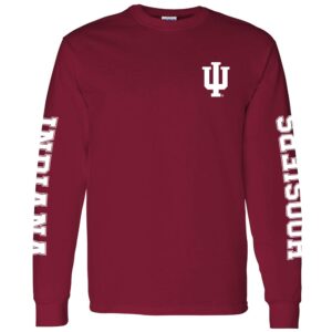 al1120 - indiana hoosiers double sleeve print long sleeve - 3x-large - cardinal