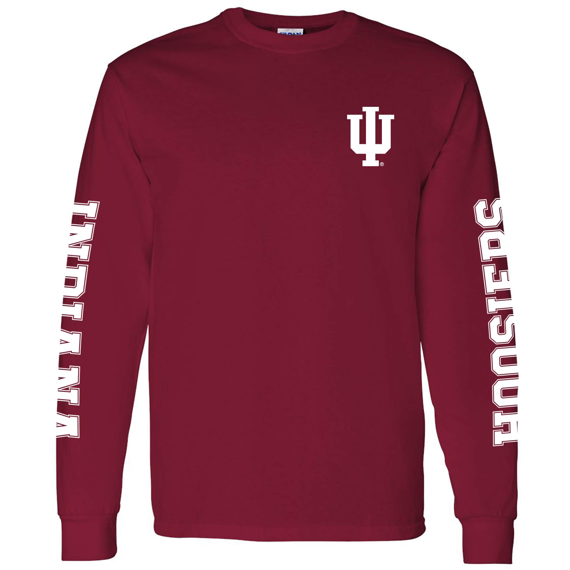 AL1120 - Indiana Hoosiers Double Sleeve Print Long Sleeve - 3X-Large - Cardinal