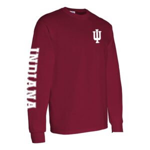 AL1120 - Indiana Hoosiers Double Sleeve Print Long Sleeve - 3X-Large - Cardinal