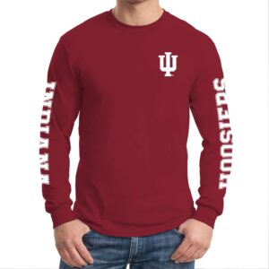 AL1120 - Indiana Hoosiers Double Sleeve Print Long Sleeve - 3X-Large - Cardinal