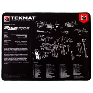 tekmat ultra cleaning mat for use with sig p226 black ,15" x 20"