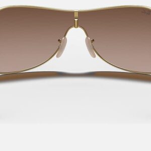 Ray-Ban RB3471 001/13 32M Arista/Brown Gradient Shield Sunglasses For Men For Women + BUNDLE with Designer iWear Eyewear Kit