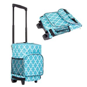 dbest products ultra compact cooler smart cart, moroccan tile insulated collapsible rolling tailgate bbq beach summer