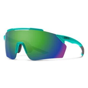 smith optics ruckus chromapop sunglasses, matte jade/chromapop green mirror, one size