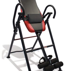 Body Vision IT9550 Deluxe Inversion Table with Adjustable Head Rest & Lumbar Support Pad, - Heavy Dutyup to 250 lbs., Red