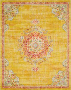 unique loom penrose collection area rug - alexis (8'x 10' rectangle, gold/ gray)