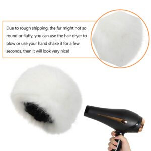 LA CARRIE Women's Faux Fur Hat for Winter with Stretch Cossack Russion Style(White)