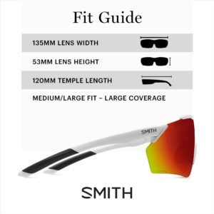 SMITH Ruckus Sunglasses – Shield Lens Performance Sports Sunglasses for Running, Biking, MTB & More – For Men & Women – Matte White + Red ChromaPop Mirror Lens