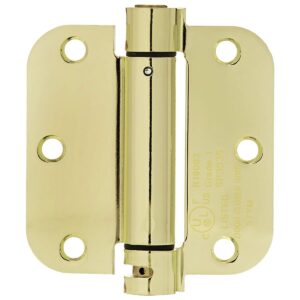 amazon basics self-closing door hinge, 3.5 inch x 3.5 inch, 1 piece, polished brass