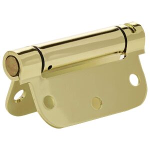 Amazon Basics Self-Closing Door Hinge, 3.5 Inch x 3.5 Inch, 1 Piece, Polished Brass