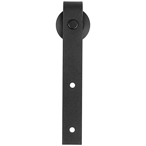 AmazonBasics Sliding Barn Door Hardware Kit, 6.6 Foot, J Shape, Black