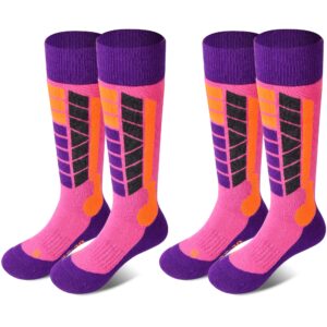 soared winter ski socks 2 pairs snowboard snow warm knee over the calf otc high performance for kids womens mens