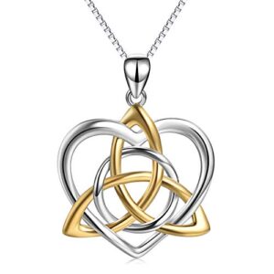 celtic jewelry necklace gifts sterling silver good luck irish vintage triquetra trinity celtics love knot pendant necklace christmas gifts for women mother