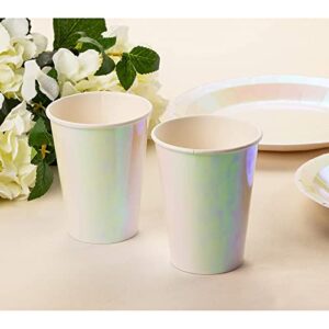 Juvale 36-Pack Iridescent Party Supplies - 12 oz Iridescent Paper Cups, Disposable Party Cups for Hold and Cold Drinks