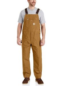 carhartt men'srelaxed fit duck bib overall carhartt brown,l30-w40