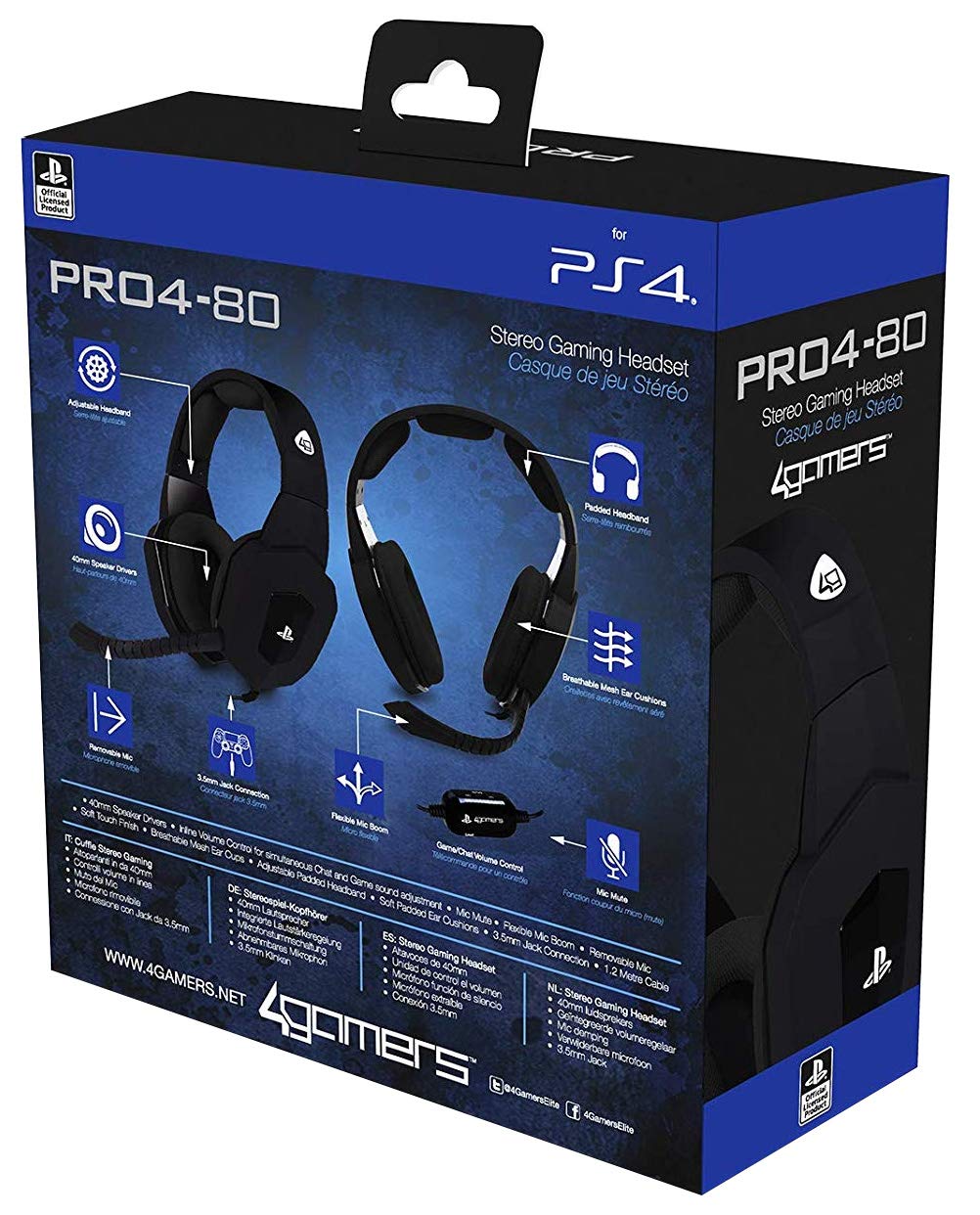 PRO4-80 Premium Gaming Headset Black for PS4