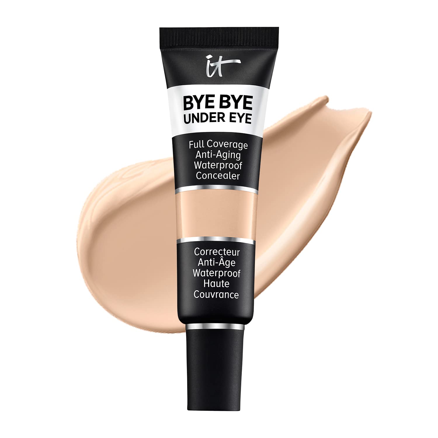 IT Cosmetics Bye Bye Under Eye Full Coverage Concealer - for Dark Circles, Fine Lines, Redness & Discoloration - Waterproof - Anti-Aging - Natural Finish – 11.5 Light Beige (C), 0.4 fl oz