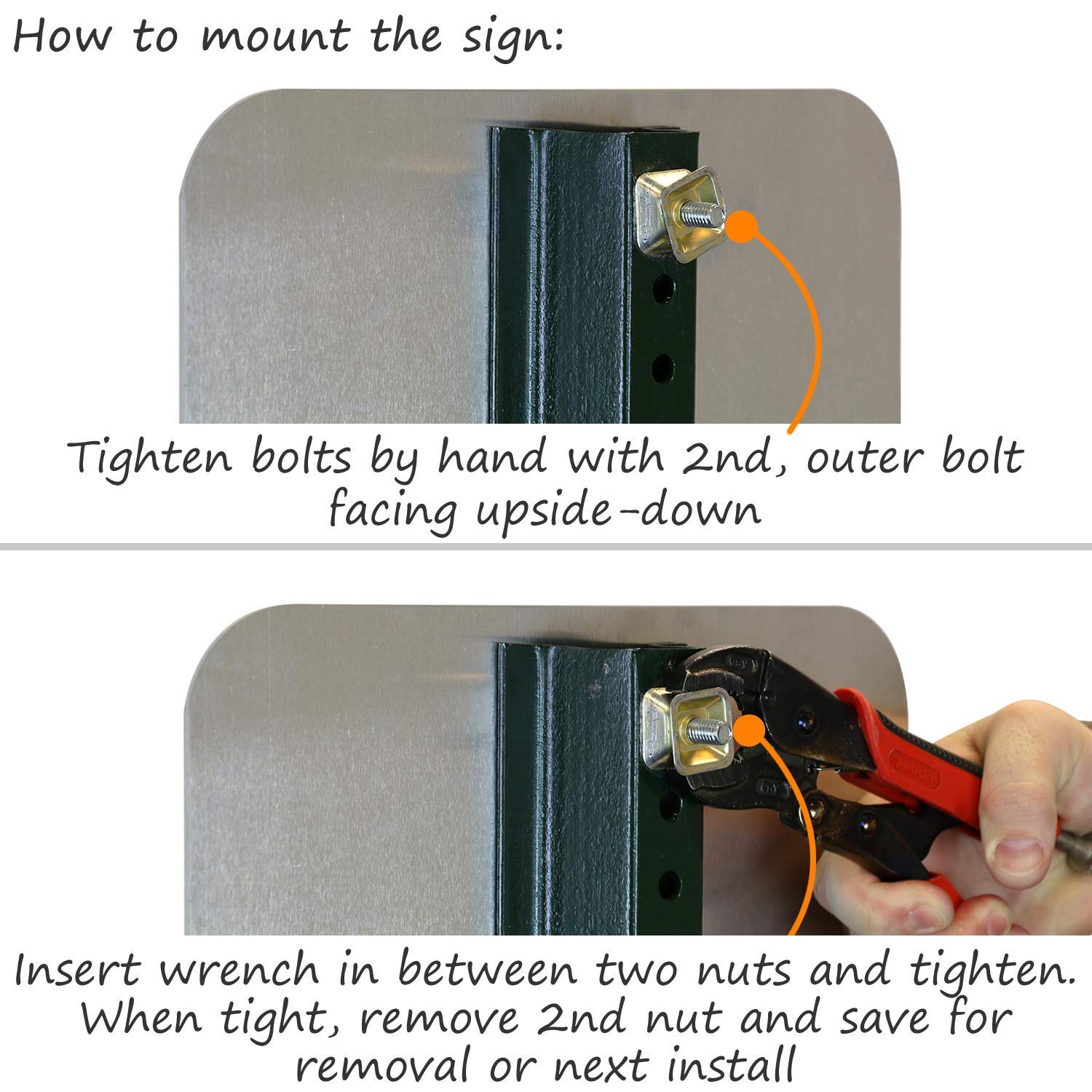 SmartSign - K-KIT-BG BoltGuard Anti-Theft Post Attachment Kit – 2 Bolts, 3 Tamperproof Nuts | 2.5" x 0.3125" Bolt