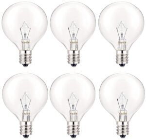 serbion 25 watt wax warmer bulbs, light bulbs for full size scentsy warmer, 6 packs e12 base type g bulb, dimmable, warm white, 120v g16 1/2 bulbs for candle lamp