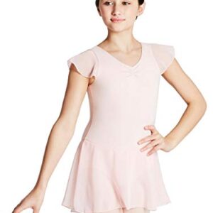 Capezio Girls' Little Flutter Sleeve Dress, Pink, Small