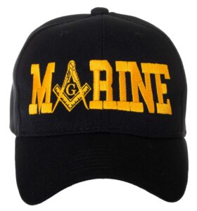 united states marine corps masonic square and compass embroidered black baseball cap