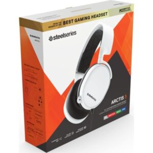 SteelSeries Arctis 3 - All-Platform Gaming Headset for PC - PlayStation 5 and PS4, Xbox One, Nintendo Switch, VR, Android and iOS - White