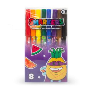 scentco smarkers - scented markers, assorted colors (standard point felt tip) - 8 count