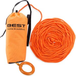 best marine and outdoors emergency throw rope rescue bag - throwable safety device for kayaking & boating