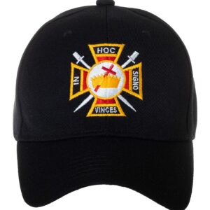 in Hoc Signo Vinces Knights Templar Masonic Embroidered Black Adjustable Baseball Cap (Solid)