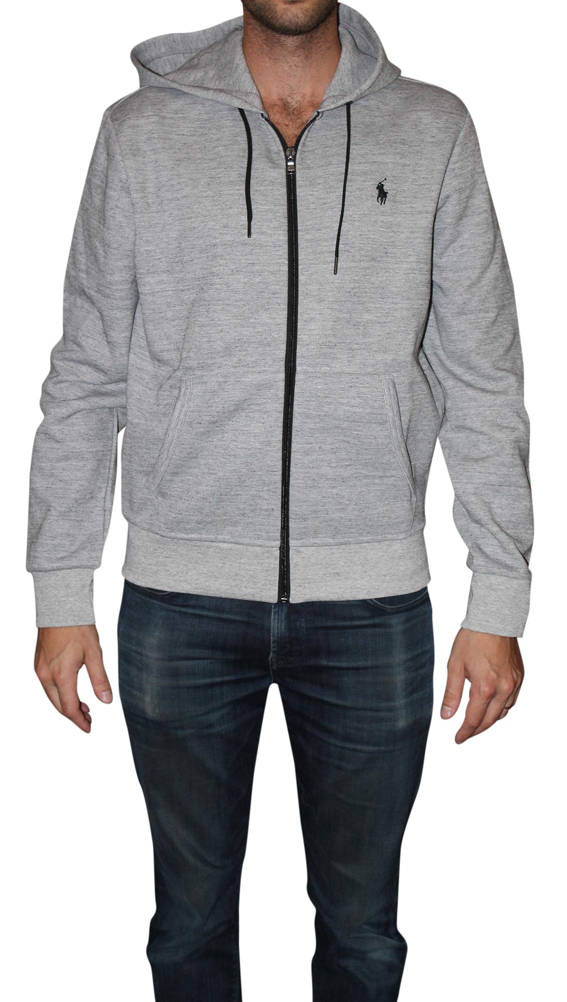 POLO RALPH LAUREN Double Knit Tech Fleece Hoodie (Medium, Gray)