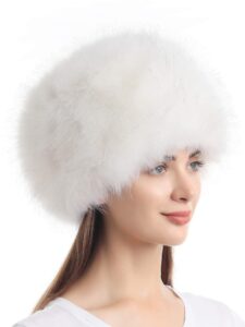 soul young women's winter faux fur cossak russian style hat(one size,white)