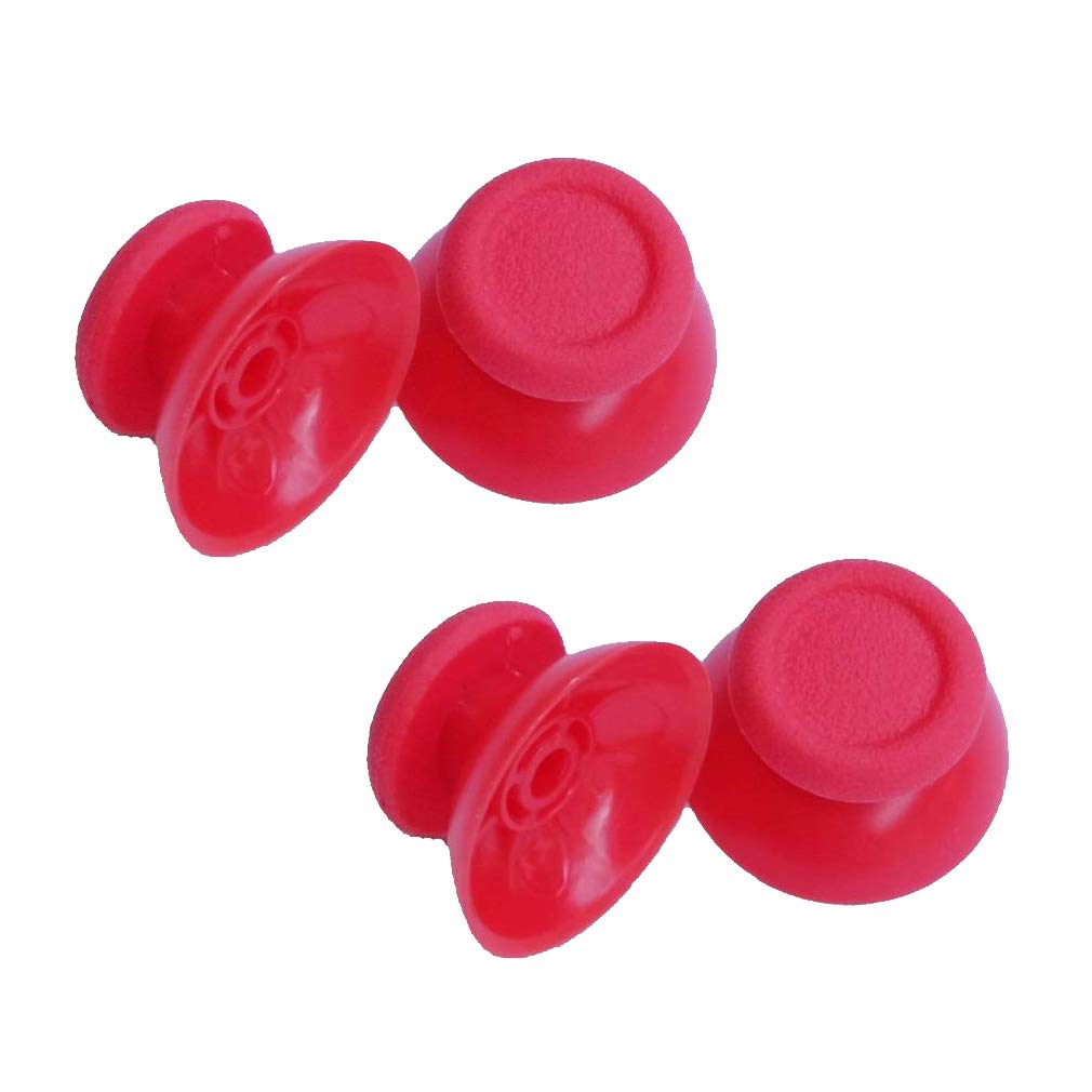 2 Pairs Thumbsticks Analog Thumb Sticks for Sony Playstation Dual Shock 4 PS4 Controller (Red)