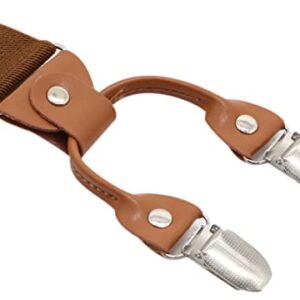 Timiot Men’s Y-Back 4 Metal Clip Elastic Wide Suspenders Perfect For Both Casual&Formal (Coffe)