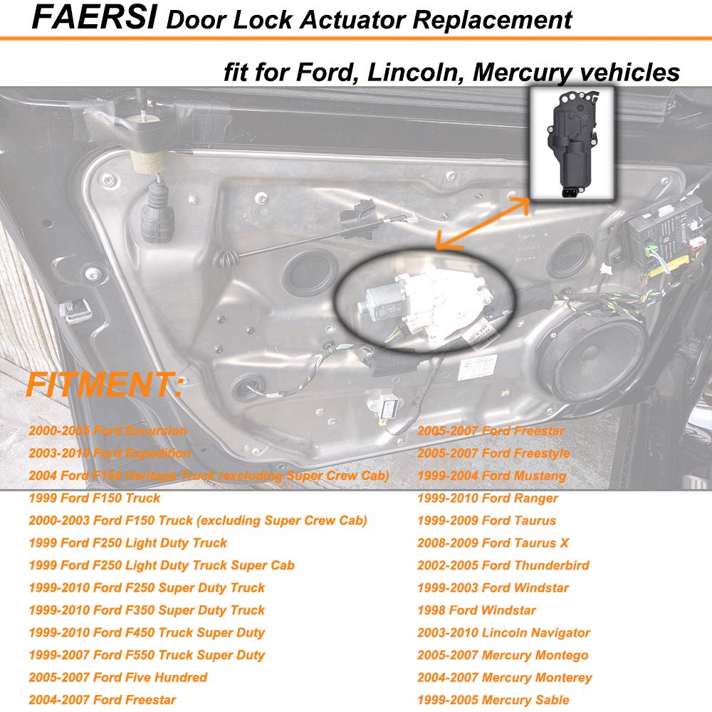 746-148 Power Door Lock Actuator Left Driver Side Compatible with Ford F150 F250 F350 F450 F550 Expedition Excursion Mustang Ranger Taurus, Lincoln Mercury, Mazda 6L3Z25218A43AA, F81Z25218A43AA