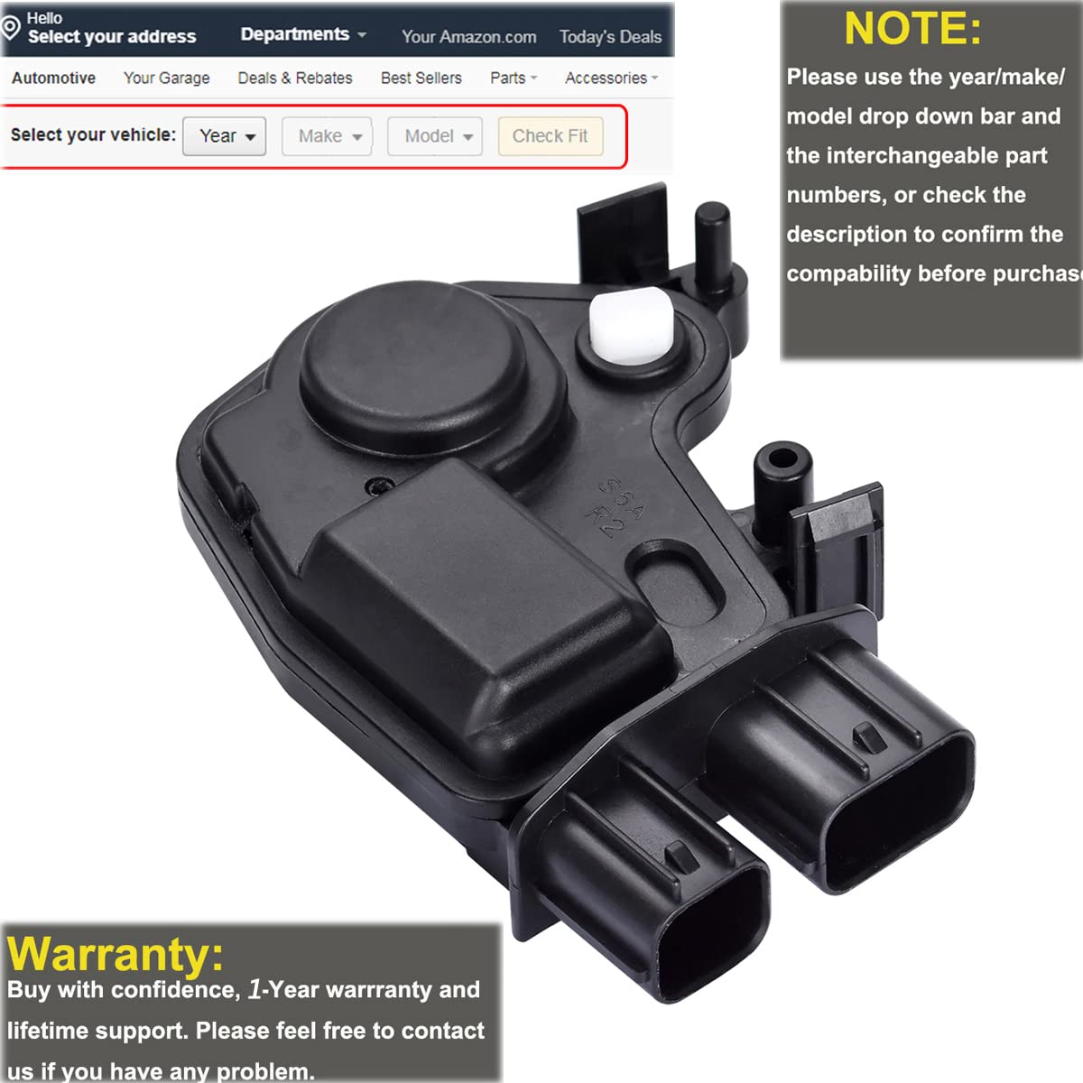 FAERSI Door Lock Actuator Motor Front Right Compatible with Honda 2001-2005 Civic, 2003-2007 Accord, 2003-2008 Pilot, 2005-2010 Odyssey, 2002-2006 Acura RSX Replaces 72115-S6A-J01 72115-S6A-J11