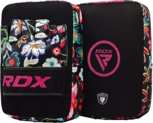 rdx women boxing pads focus mitts, ladies flora skin hook and jab target hand pads, great for muay thai, martial arts, mma, kickboxing, karate training, padded punching, coaching strike shield