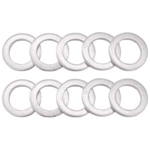 m14 oil drain plug gaskets crush washers seals rings compatible with hon da yamaha triumph kawasaki suzuki, used for oil change, 10 pack