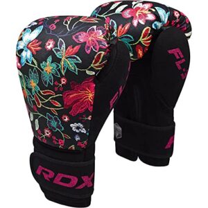 RDX Women Boxing Gloves for Training Muay Thai Flora Skin Ladies Mitts for Sparring, Fighting Kickboxing Good for Punch Bag, Focus Pads and Double End Ball Punching