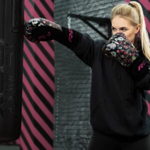 RDX Women Boxing Gloves for Training Muay Thai Flora Skin Ladies Mitts for Sparring, Fighting Kickboxing Good for Punch Bag, Focus Pads and Double End Ball Punching